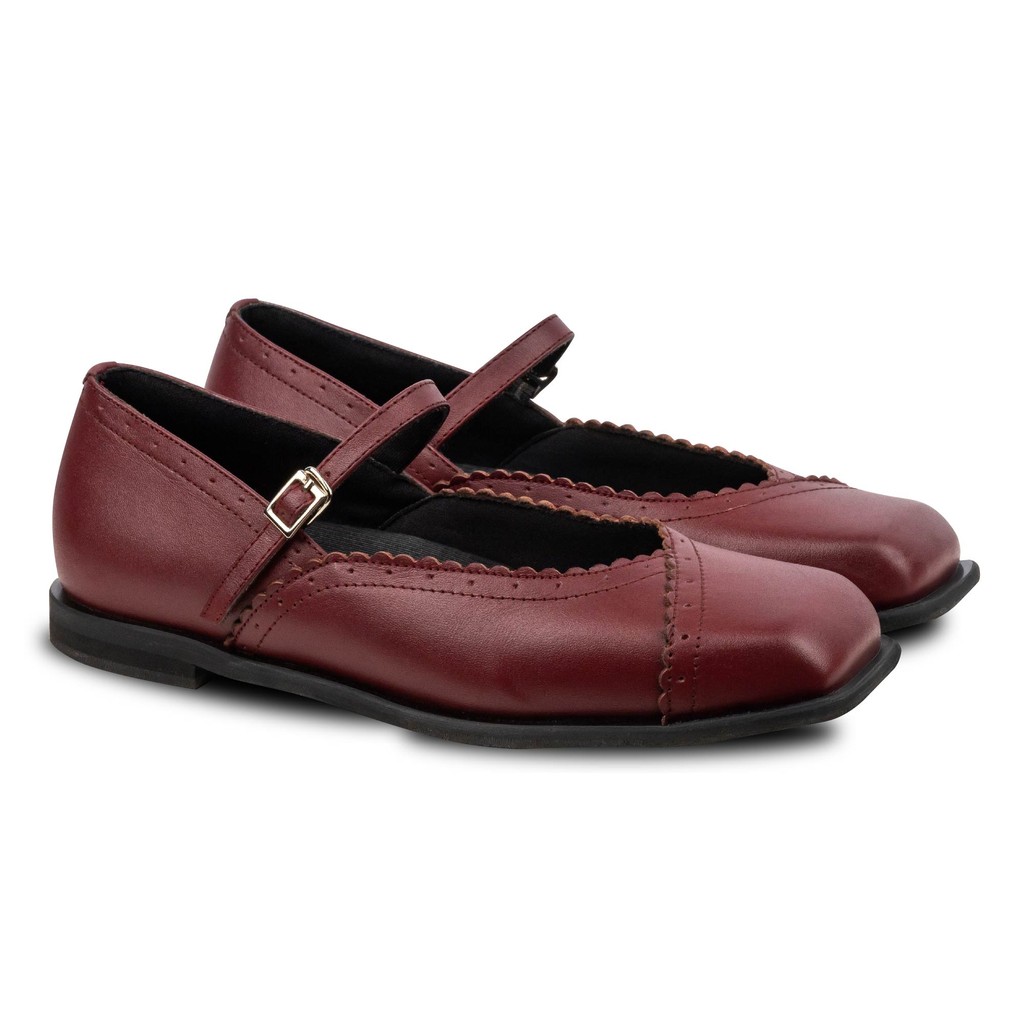 Jual Madame Flats Maroon - Nappa Milano x Nadin Amizah - Sepatu Flat ...