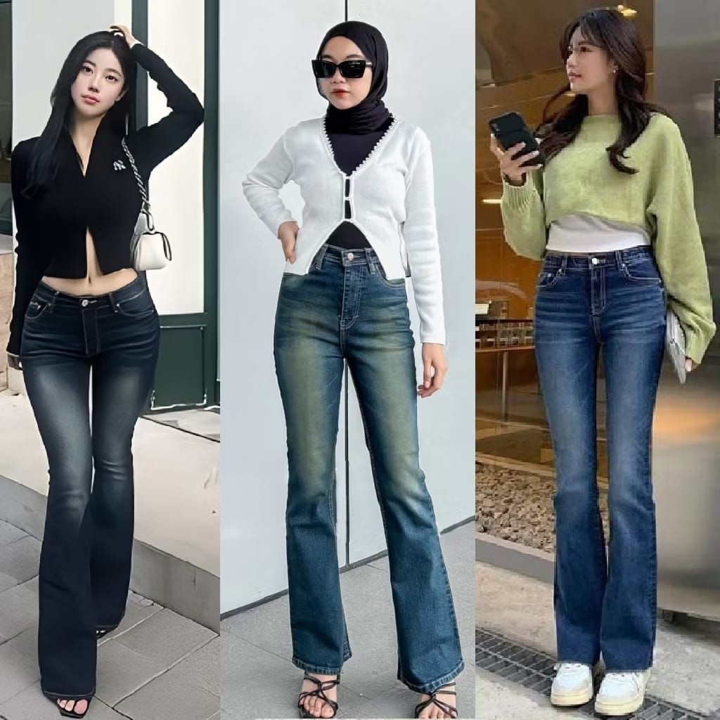 Jual Highwaist Jeans Retro Celana Jeans Cutbray Premium Strecht ...