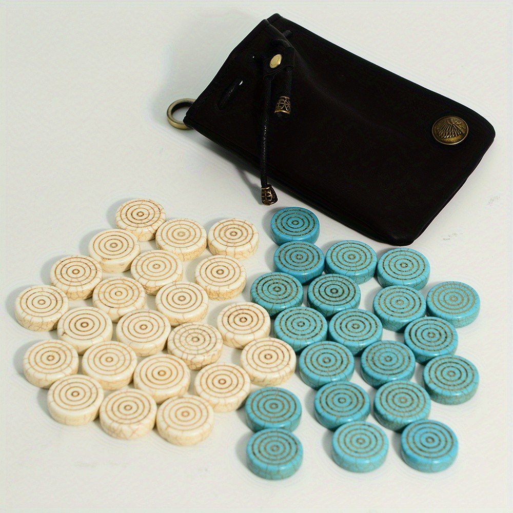 Jual 40 Pieces of Checkers with White and Blue Dual Color Circular ...