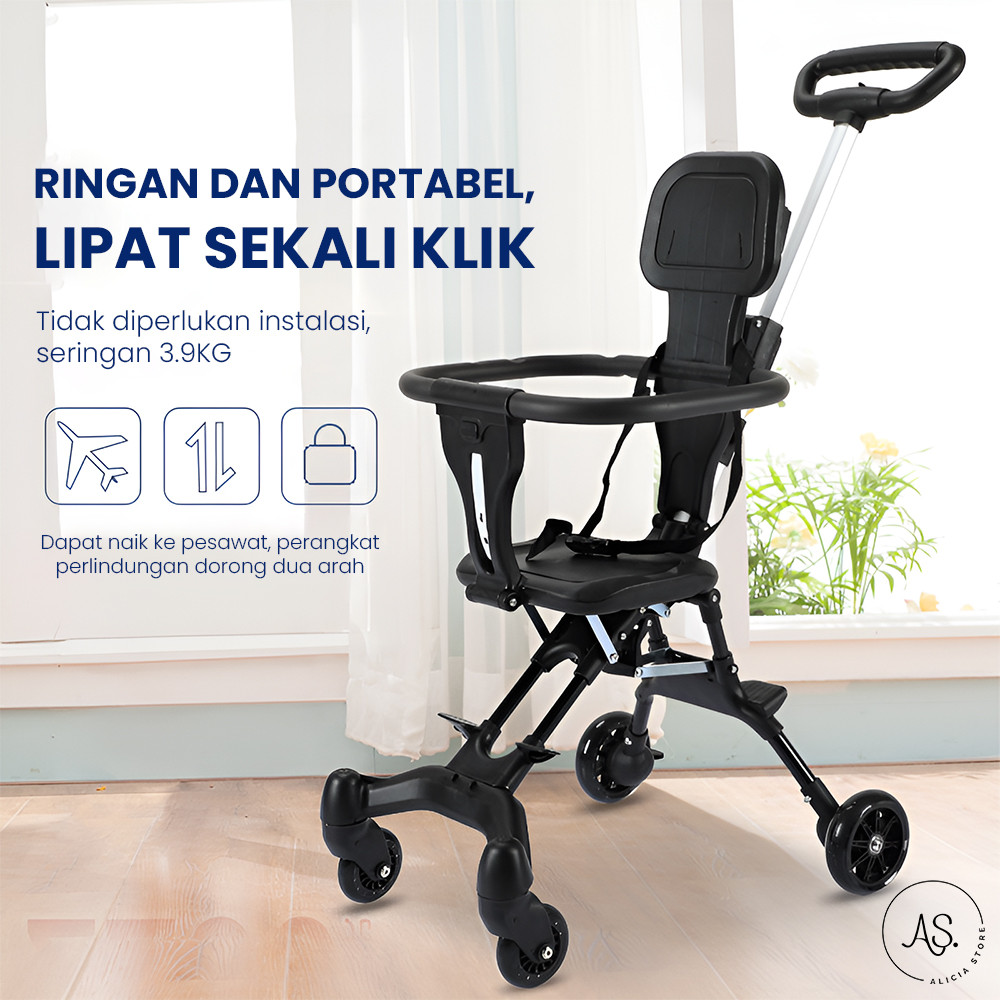 Jual AS Stroller Baby Kereta Dorong Bayi Lipat 2 Arah Traveling Cabin ...