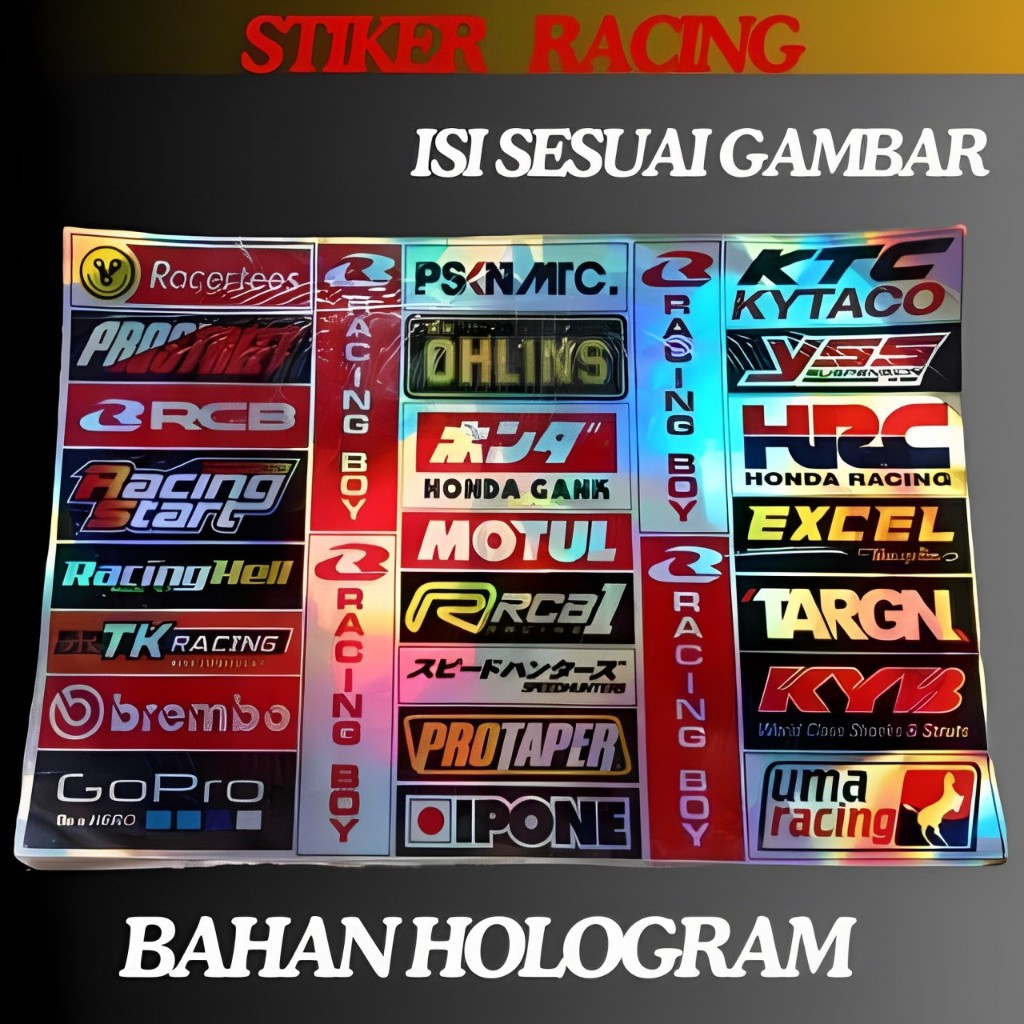 Jual Stiker Racing Pack Sticker Racing Hologram Stiker Sponsor Stiker ...