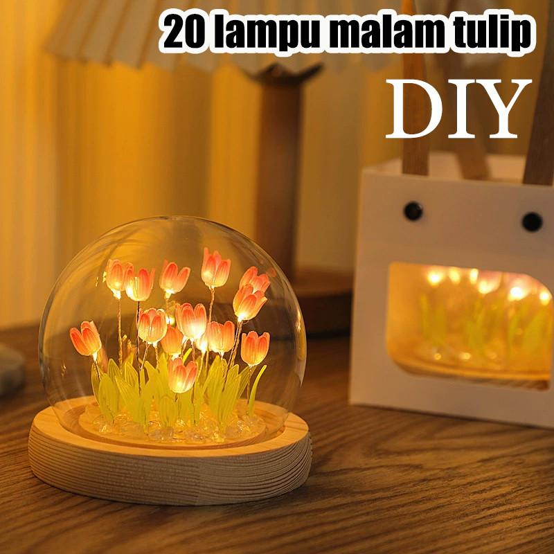 Jual Lampu Malam Buatan Tangan DIY 20 Tulip Malam Lampu Led Kamar Tidur ...