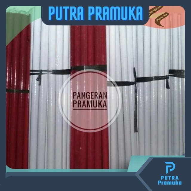 Jual Tongkat Pramuka Kayu Warna Merah Putih Kayu Borneo dan kamper ...