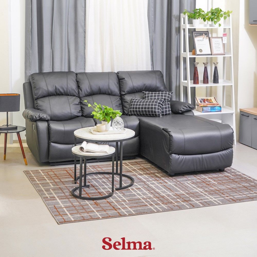 Jual Selma Liverton Sofa L Sectional Kulit - Hitam Tempat Duduk Empuk ...