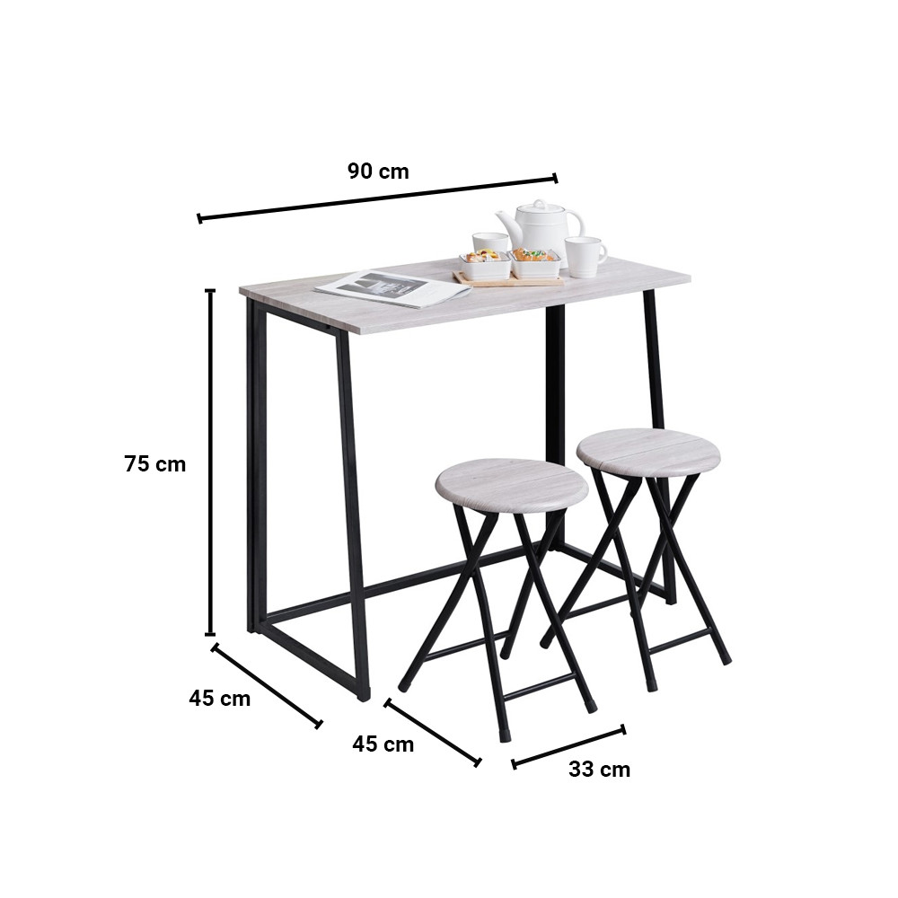 Jual Informa Lexi Set Meja Makan 2 Bangku - Cokelat Beech Dining Table ...