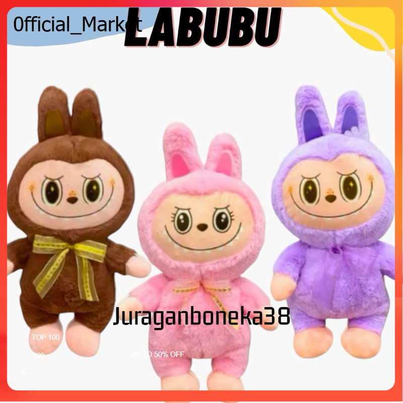 Jual Boneka Viral Labubu monster 35cm bahan bulu lembut dan halus untuk ...