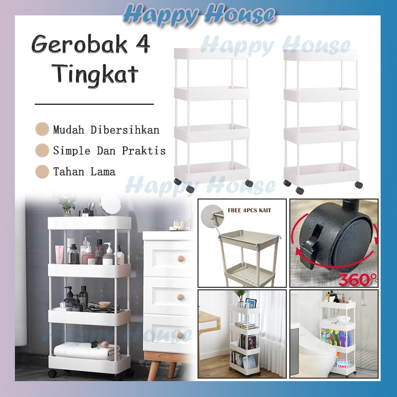 Jual Rak Troli Square Plastik Rak Toilet Rak Kamar Mandi Rak Dapur ...