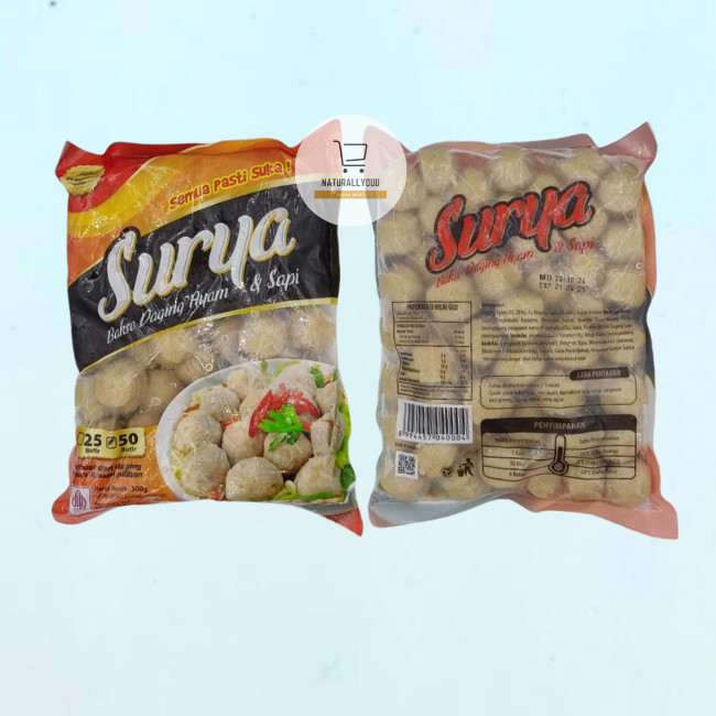 Jual Surya Bakso Sapi isi 50 butir Baso Beef Meatball +- 500gr | Shopee ...