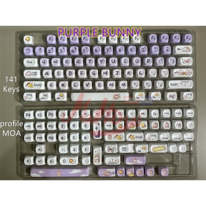 Jual Keycaps PBT Dye sub profil MOA mechanical keyboard desain kartun ...