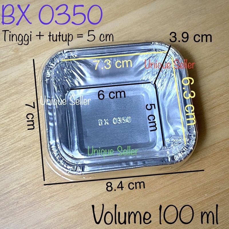 Jual Aluminium Foil Cup BX 0350 + Tutup Mika Bestfresh / Aluminium Foil Kotak 7x6 cm Best Fresh ...