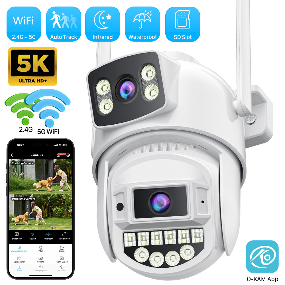 Jual 8MP 4K PTZ Wifi Camera Dual Lens with Dual Screen HD 10MP 5K Ai Human Detect Auto Tracking ...