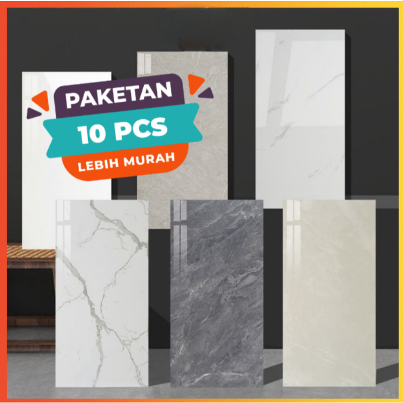 Jual PAKET 10 PCS Wallpaper dinding VINYL Marble 30 x 60 cm Lantai Vinyl Marbel Granit Stiker ...