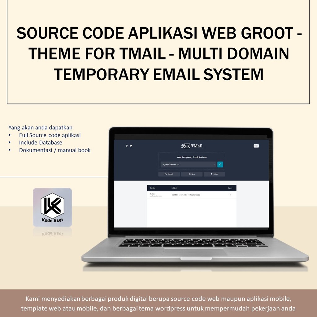 Jual SOURCE CODE APLIKASI WEB GROOT - THEME FOR TMAIL - MULTI DOMAIN TEMPORARY EMAIL SYSTEM ...