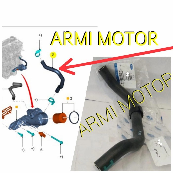 Jual JUAL Selang Hose Oil Cooler Inlet Air Ford Ranger T6 2.2 cc 3.2 cc ...