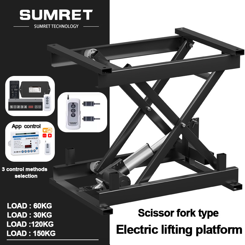 Jual Electric Motor Scissor Lift Mechanism Furniture Platform Table ...