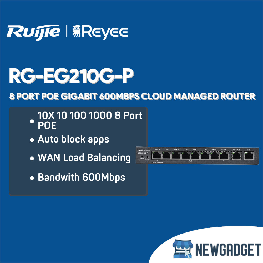 Jual RUIJIE REYEE RG-EG210G-P 8 PORT POE GIGABIT 600MBPS CLOUD MANAGED ...