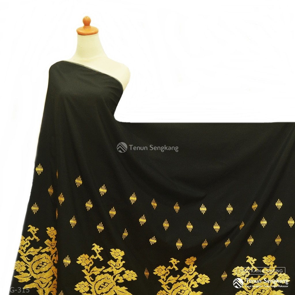 Jual Kain Tenun Sulam Motif Bunga Lagosi Bahan Tenun Sutra Bugis ...