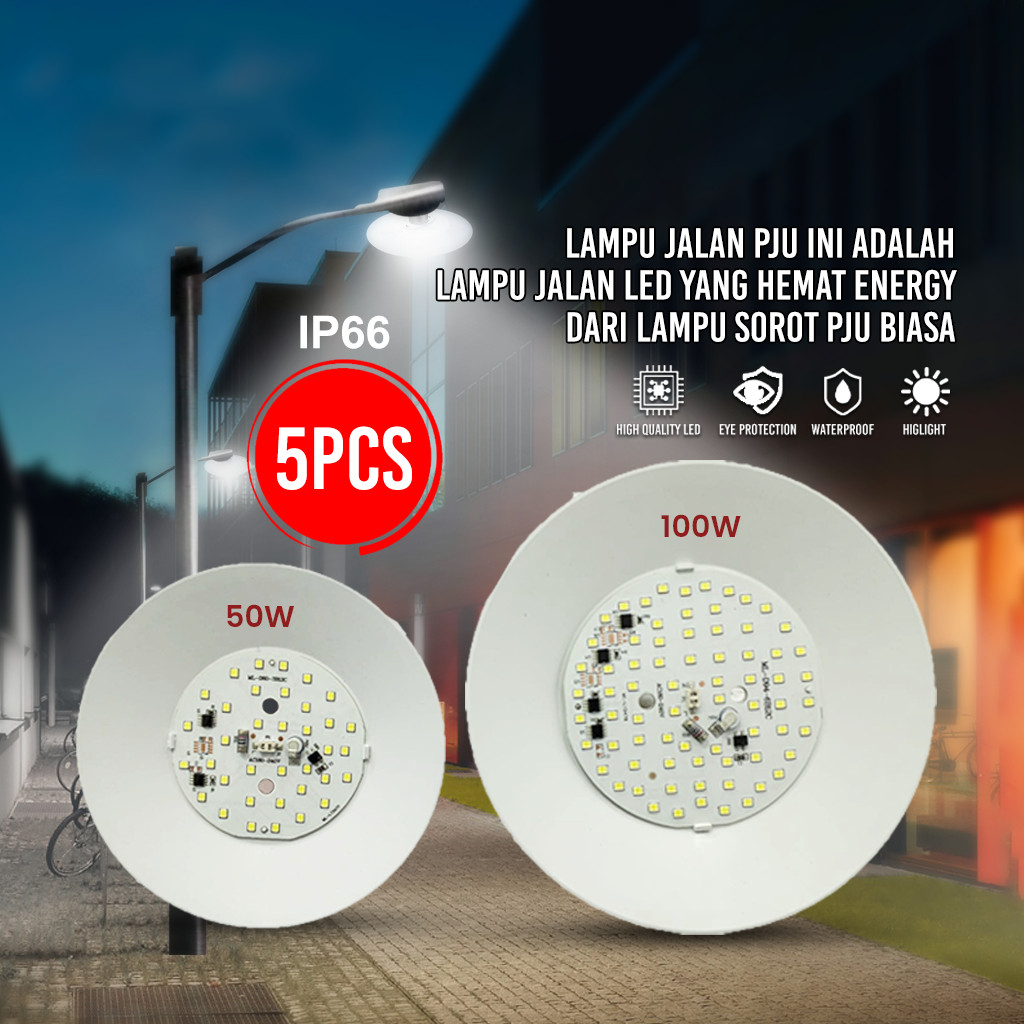 Jual BARU 5PCS 100W Putih PJU Lampu jalan Bulat E27 Led Sunlamp Sorot ...