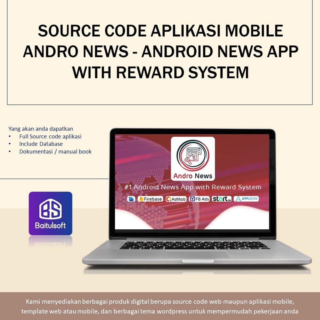 Jual SOURCE CODE APLIKASI MOBILE ANDRO NEWS - ANDROID NEWS APP WITH REWARD SYSTEM | Shopee Indonesia