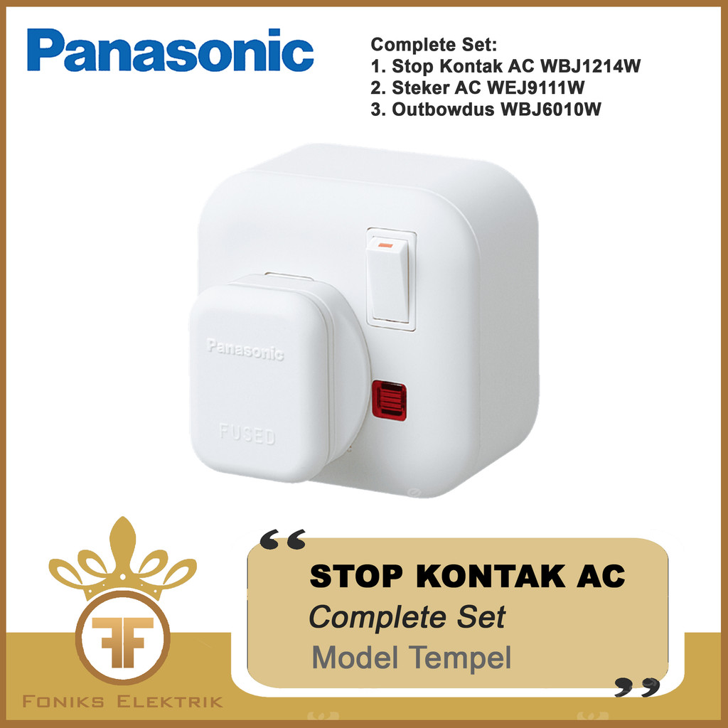 Jual STOP KONTAK AC PANASONIC / STEKER AC / OUTBOW DUS AC TYPE WBJ1214W ...