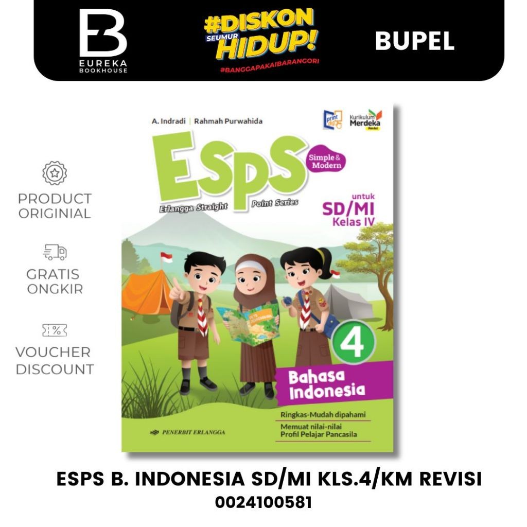 Jual ERLANGGA - ESPS BAHASA INDONESIA SD/MI KELAS 4 - KURIKULUM MERDEKA REVISI | Shopee Indonesia