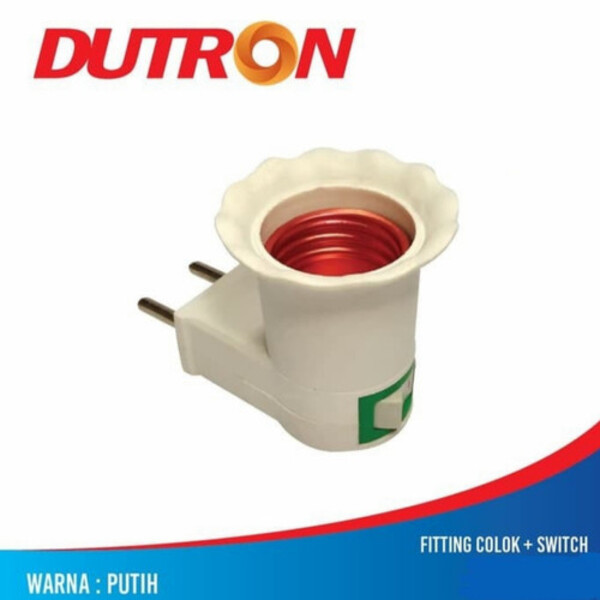 Jual Fitting Colok Dutron Lampu Switch Saklar On Off Lamp E27 Bulat Tahan Panas Fiting Putih SNI ...