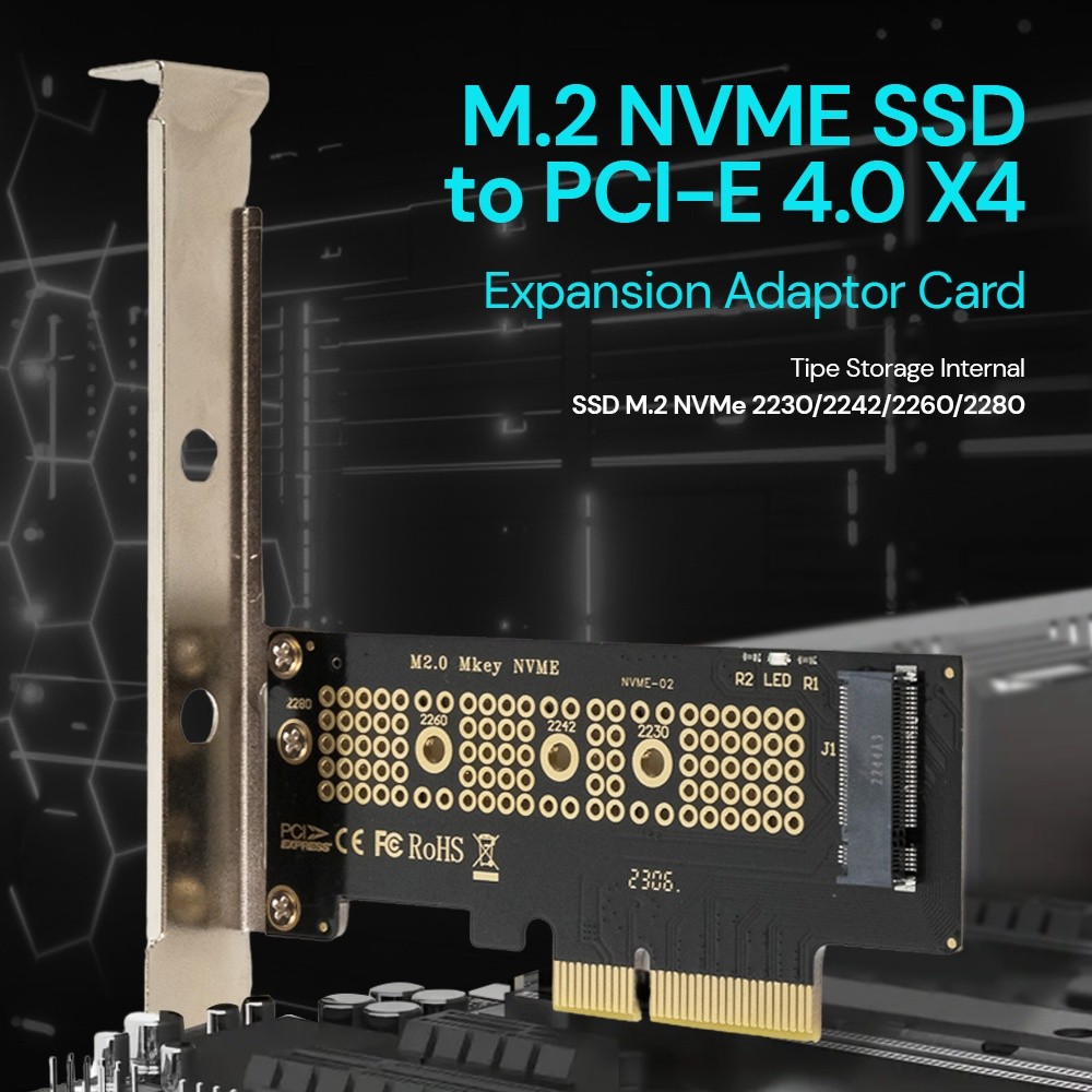 Jual M.2 NVME SSD to PCI-E 4.0 X4 Expansion Adaptor Card - Black ...