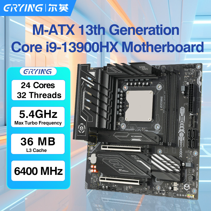 Jual ERYING DIY Gaming Computer Motherboard CPU Combo Interposer Kit i9 13900HX Procesador ...