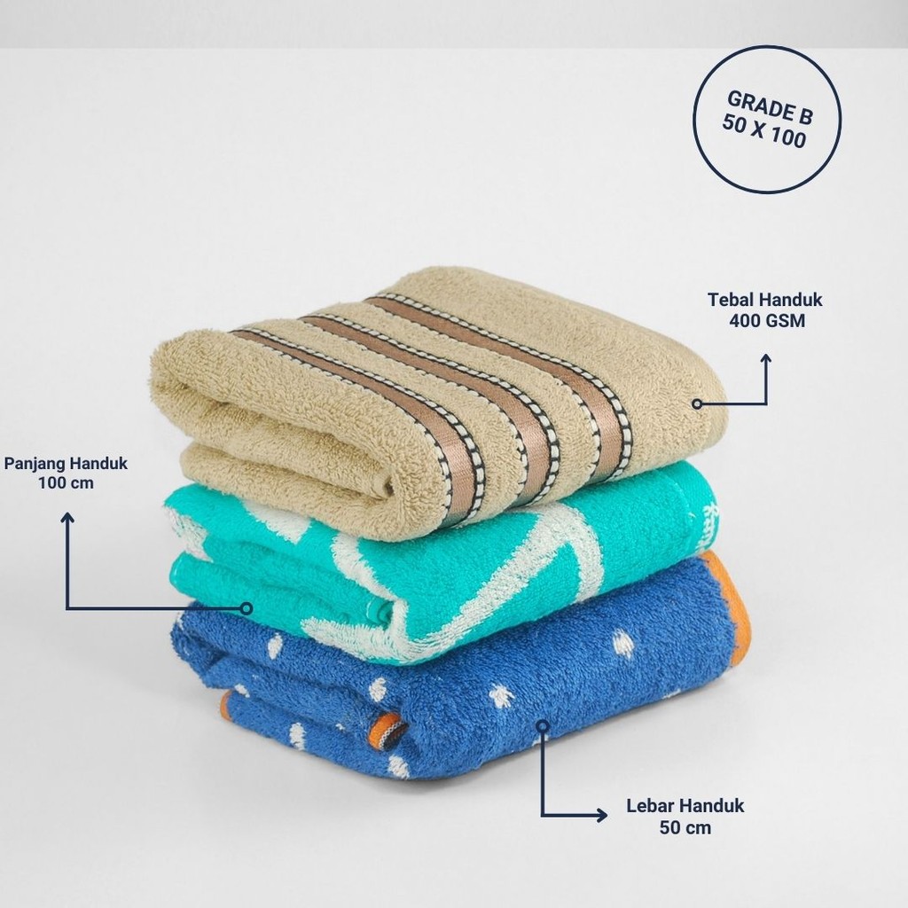 Jual Handuk Terry Palmer Grade B Ukuran 50 x 100 cm (Motif) | Shopee ...