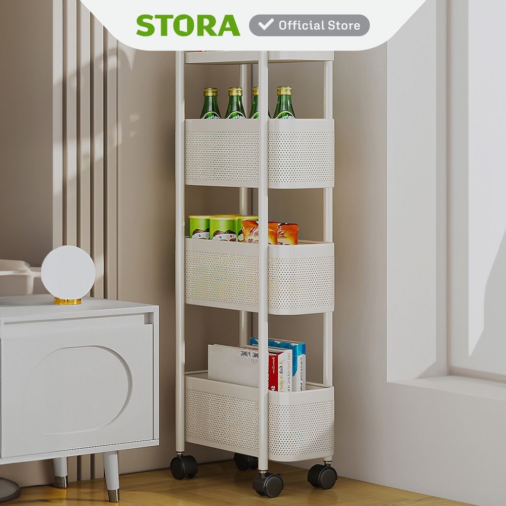 Jual Stora Kassy Rak Troli 4 Tingkat Slim - Putih Tempat Penyimpanan ...