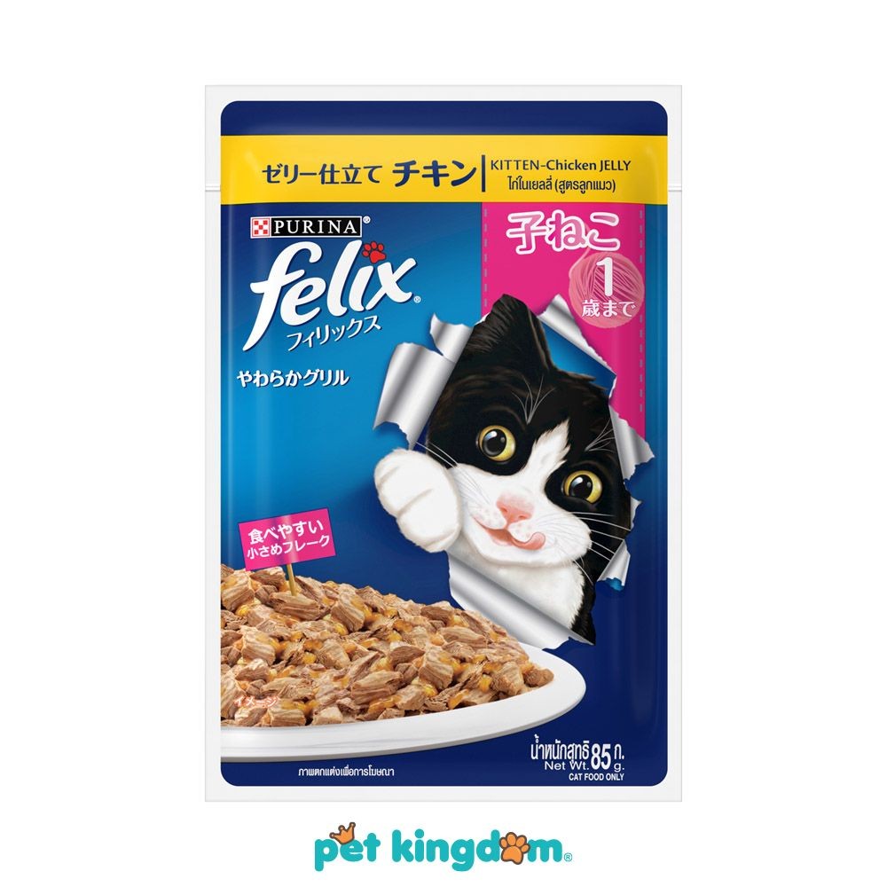 Jual Purina 85 Gr Felix Makanan Kucing Basah Kitten Chicken Jelly Pakan ...