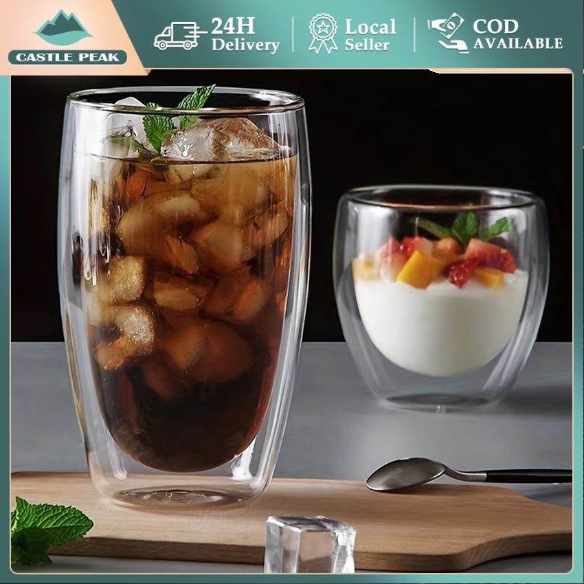 Jual Double Wall Glass Tea / Coffee Bahan Kaca Borosilicate 2 Lapis Kaca Anti Panas Premium ...