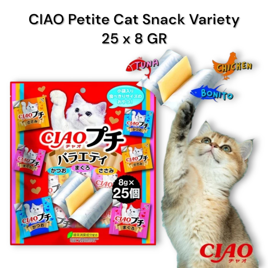 Jual CIAO Churu Petite Variety 25 Pcs x 8 GR Cat Snack Cemilan Treats Liquid Creamy Kucing Tuna ...