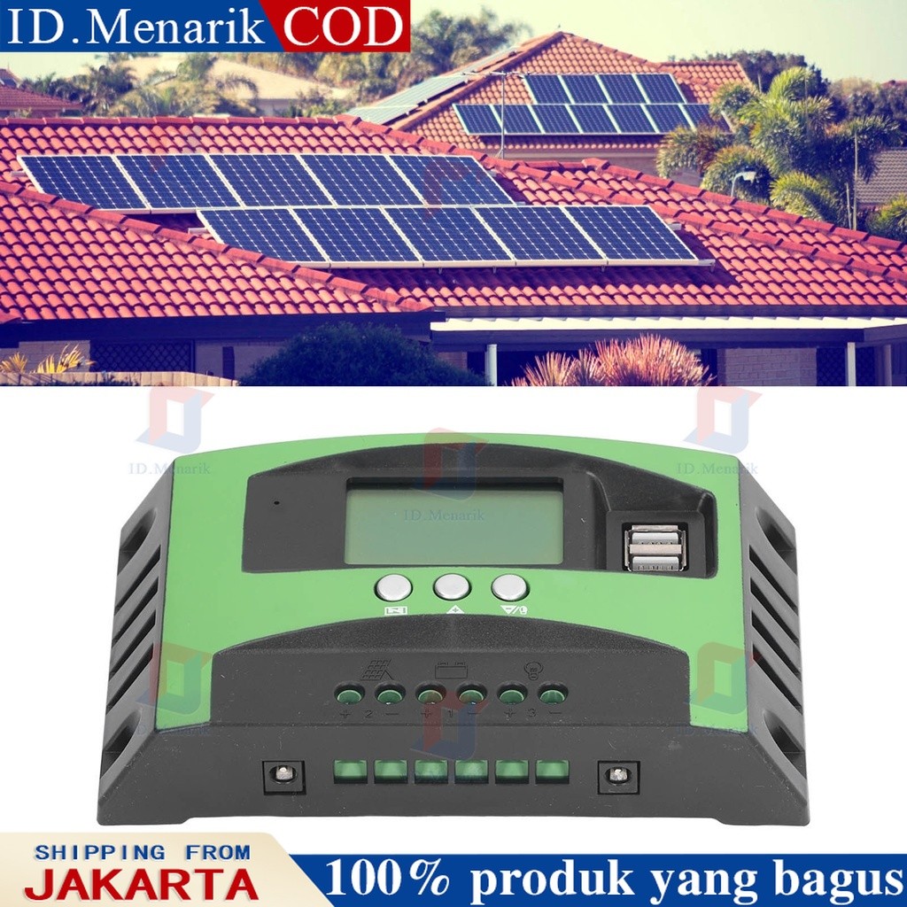 Jual MPPT Solar Charge Controller LCD LED Regulator Panel surya ...