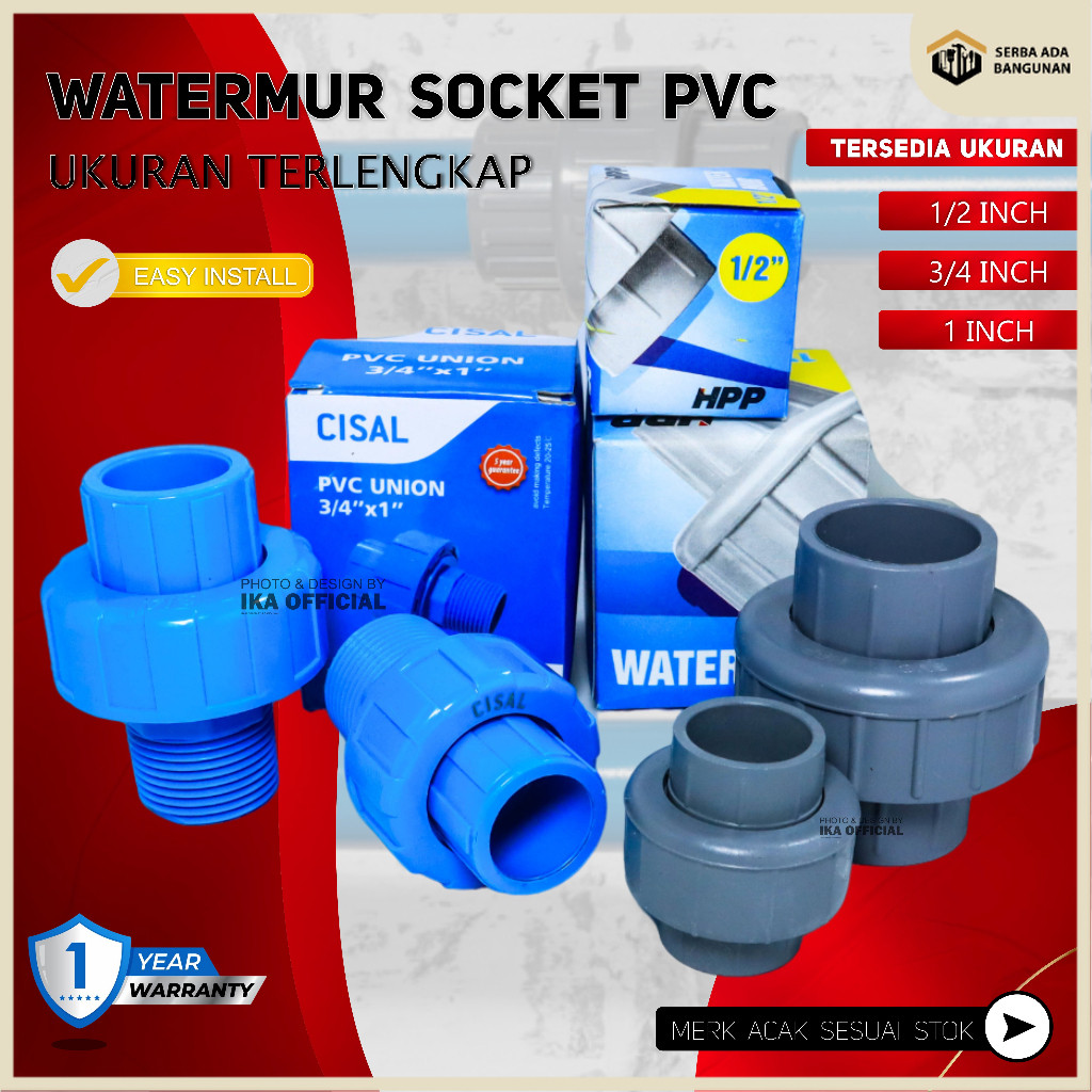 Jual PMP Watermur pvc ts 3/4in 1/2 in dan 1in water mur pvc, watermoor ...