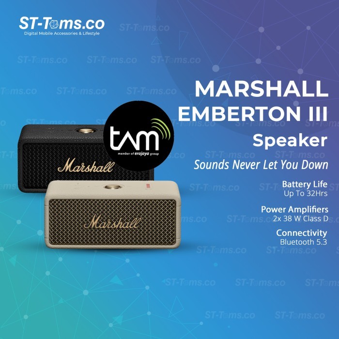 Jual Marshall Emberton III / Emberton 3 Portable Speaker With 32+ Hours ...