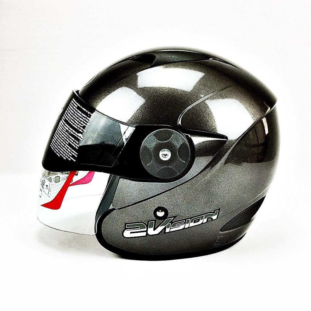 Jual HELM KYT 2 VISION SOLID - ALL GREY | Shopee Indonesia