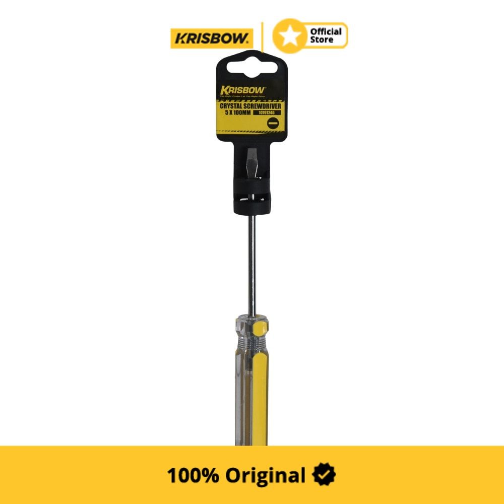 Jual Krisbow Crystal Screwdriver 5x100 mm Obeng Kristal Minus | Shopee ...