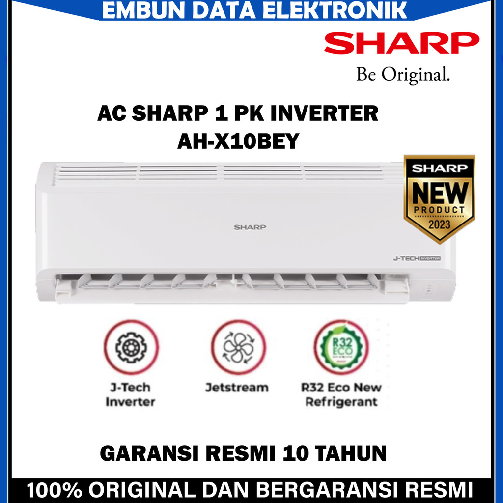 Jual AC SHARP 1 PK Inverter R32 J-Tech AH-X10BEY Garansi Resmi 10 Tahun | Shopee Indonesia