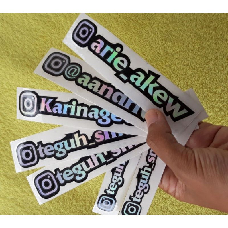 Jual sticker nama ig custom hologram viral | Shopee Indonesia