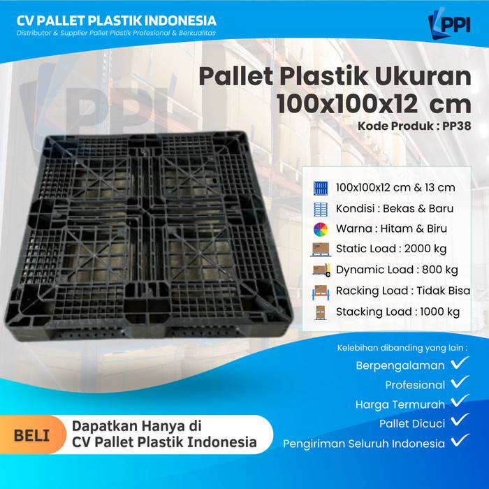 Jual Pallet Plastik Bekas/Baru Ukuran 100x100x12 cm – PP38/ Pallet ...