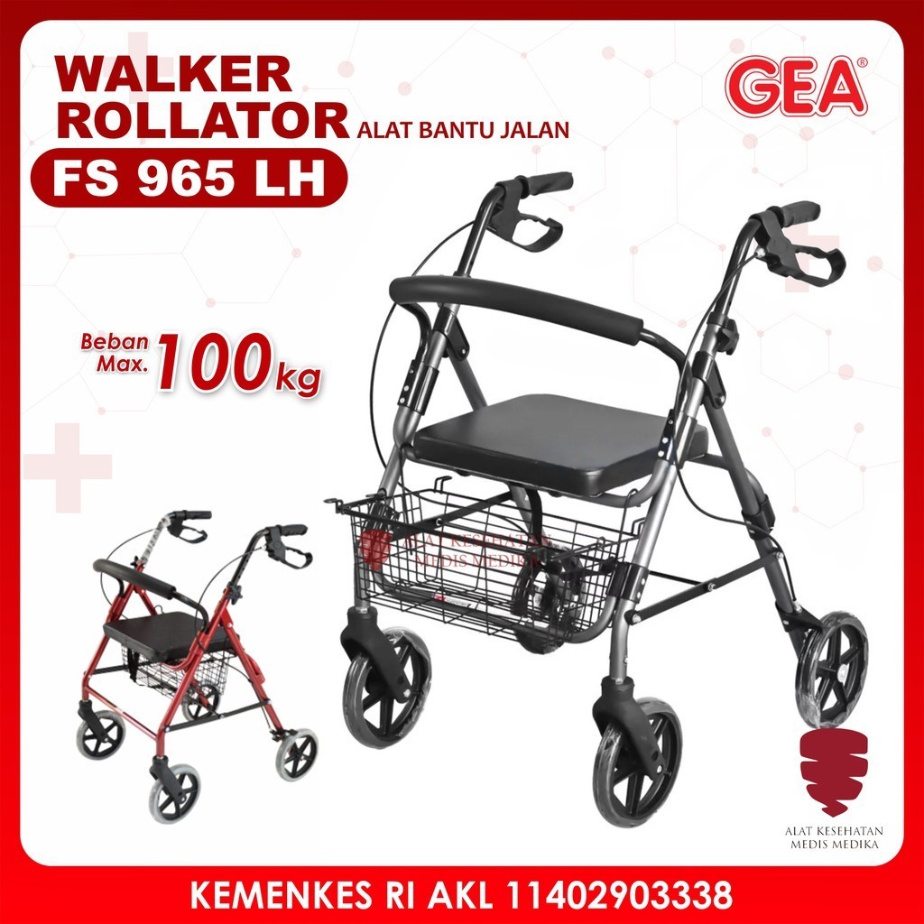 Jual Rollator Rolator FS965LH GEA Walker Roda Tongkat Jalan FS 965 LH ...