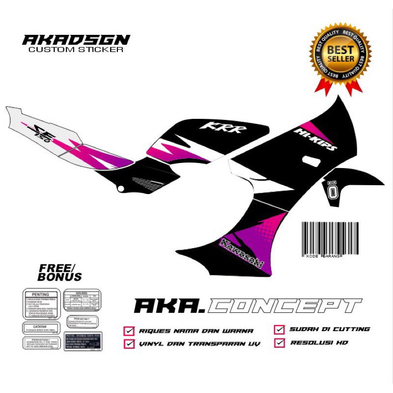 Jual sticker striping kawasaki ninja KRR SSR SE transparan bisa request ...