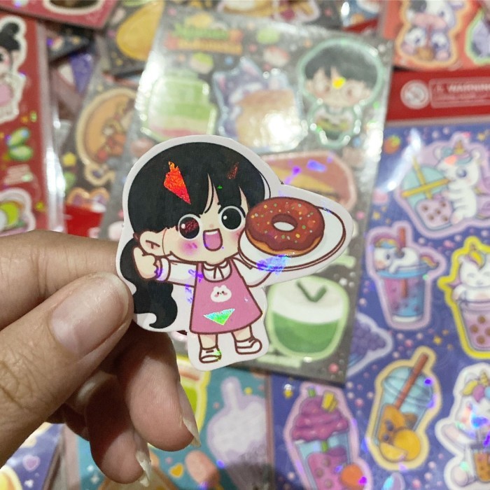 Jual (LH) CUTE FOAM STICKER DESSERT HOLOGRAM stiker lucu kawai ...