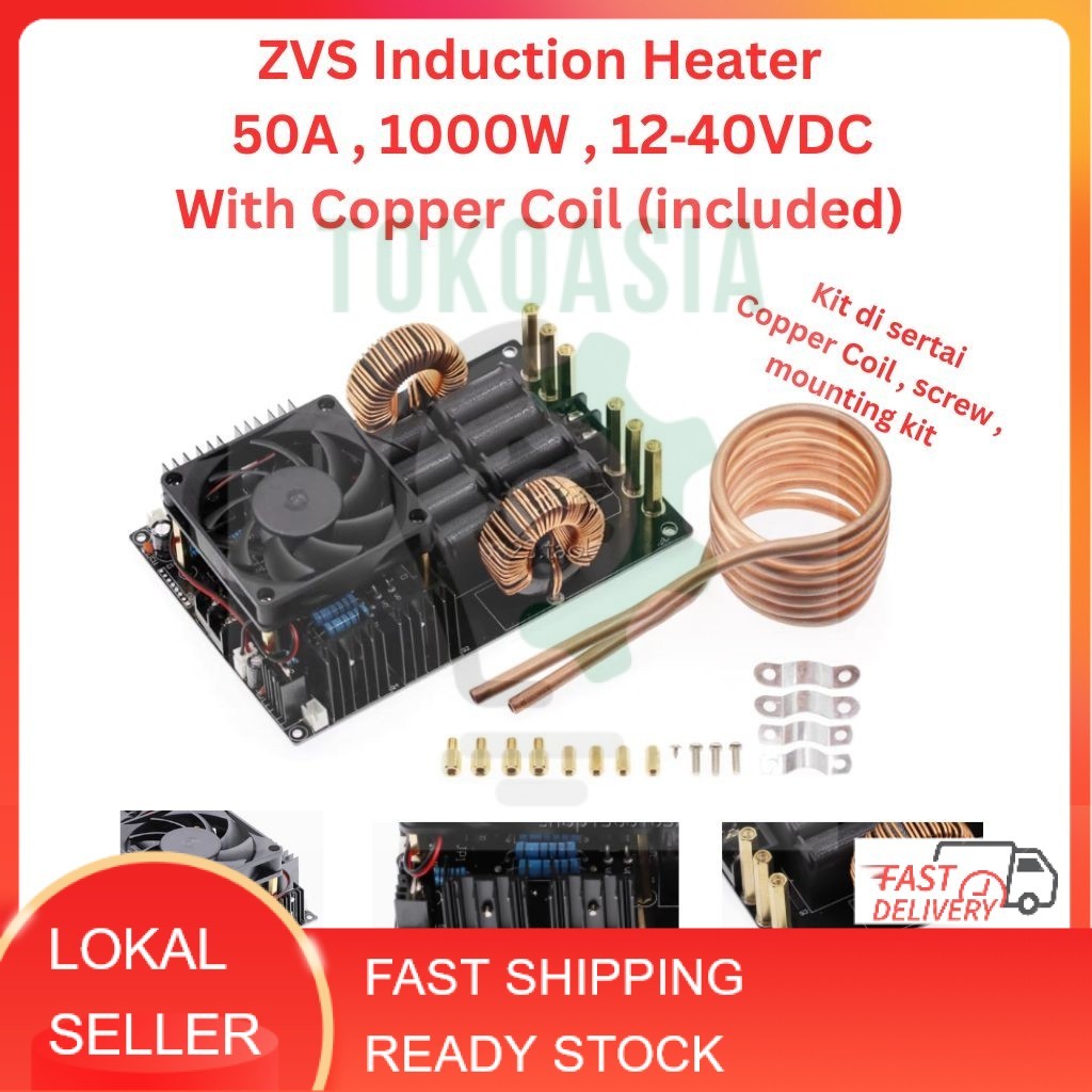 Jual ZVS Induction Heater 50A 1000W with Coil 12‑40VDC (Ready to use) | Shopee Indonesia