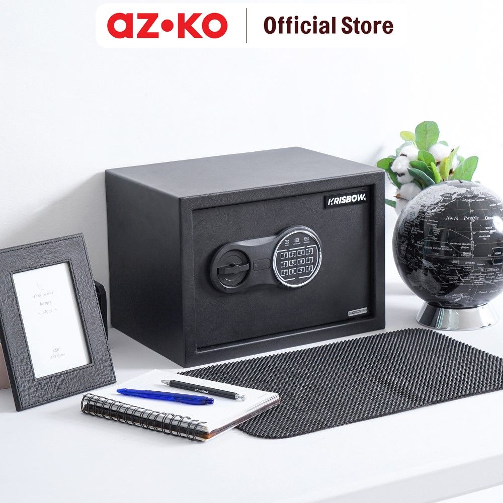 Jual AZKO Krisbow 35X25X25 cm Brankas Besi 25Sce 1/3 - Hitam Brangkas ...