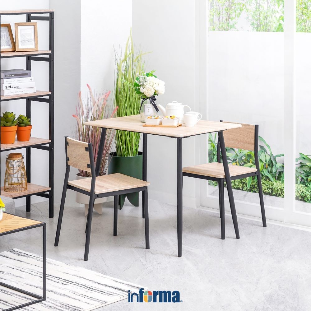 Jual Informa Lexon Set Meja Makan 2 Kursi - Cokelat Muda Dining Table ...