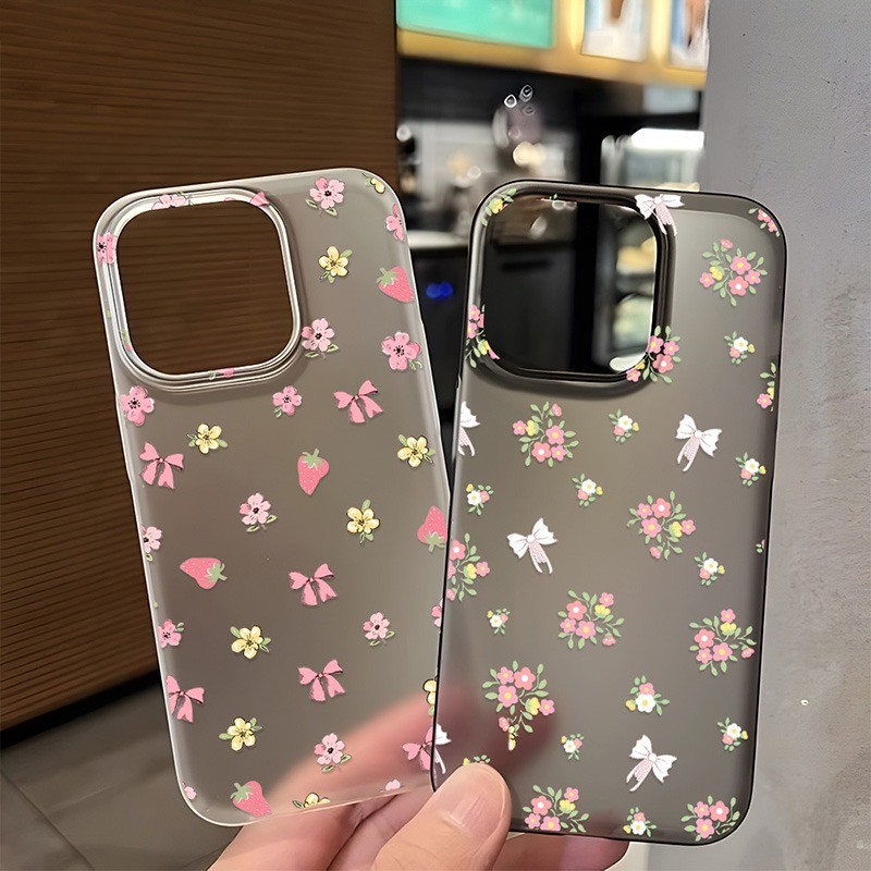 Jual Small Florals Case HP Clear Buram Untuk iPhone 16 13 11 16 15 Pro ...