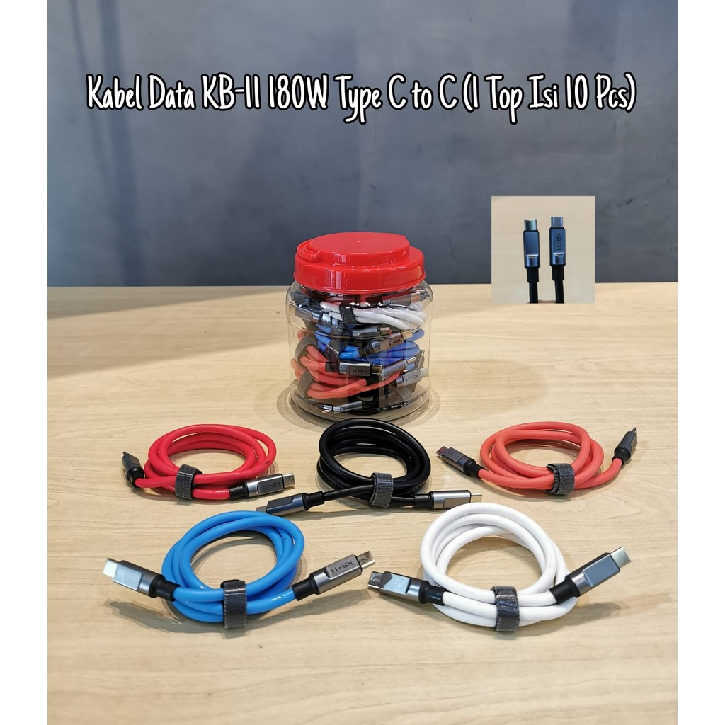 Jual Kabel Data KB-11 180W Type C to C (1 Top Isi 10 Pcs) | Shopee ...