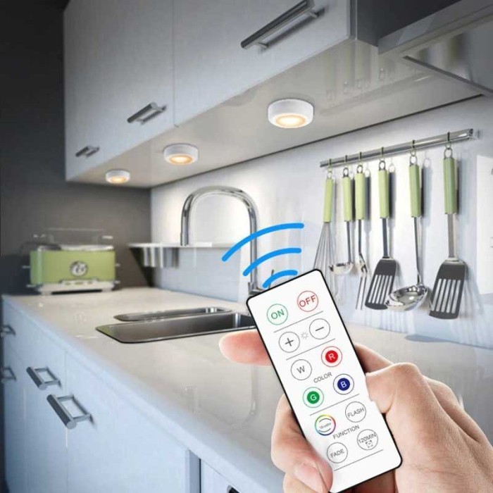 Jual Lampu LED RGB Hias Lemari Bawah Kitchen Set Dapur Kabinet + Remote ...